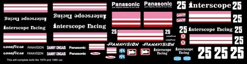 #25 DANNY ONGAIS INTERSCOPE RACING 1979 & 1985 1/24th - 1/25th Scale ...