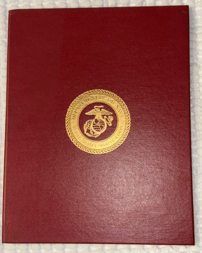 Marine Corps USMC Award Promotion Binder Hardcover Folder Ribbon ...