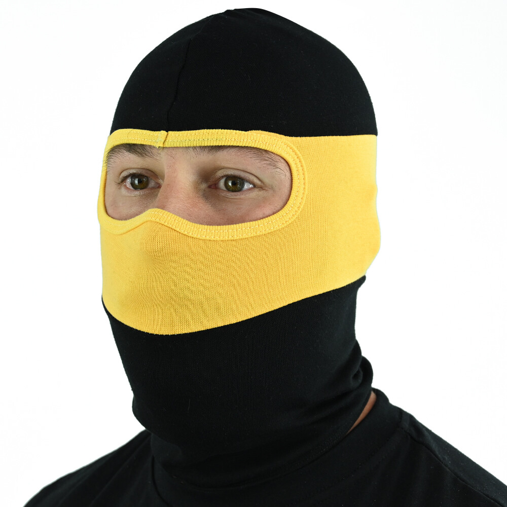 FACE MASK BALACLAVA HOOLIGANS NINJA YELLOW BLACK PENAROL FOOTBALL ...