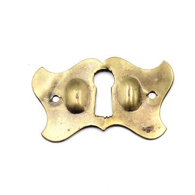 SINGLE Vintage Brass Skeleton Key hole Escutcheon 1 7/8" x 1 1/8" | eBay