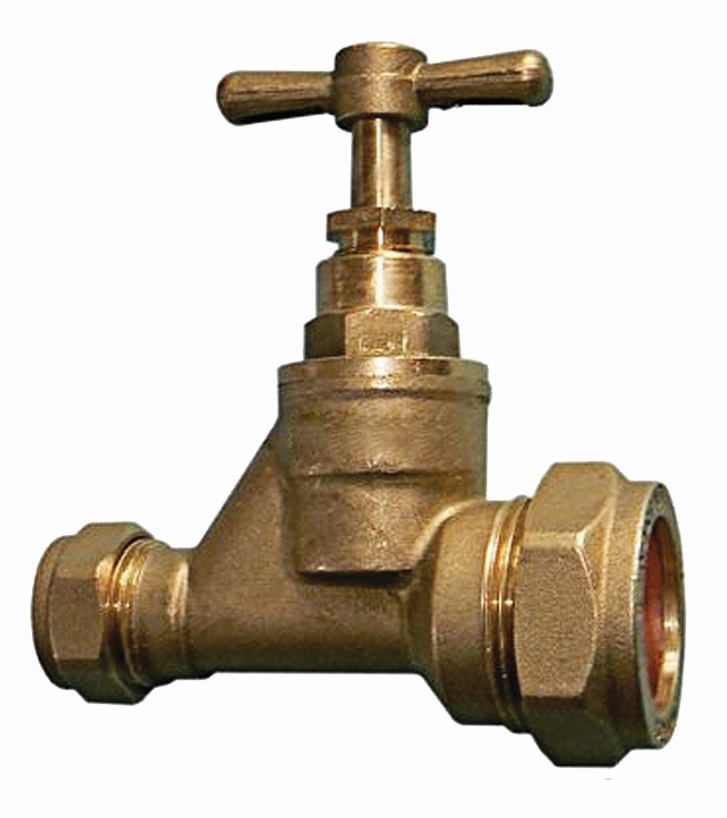 Compression Poly Copper Tube Brass Stop Tap Isolating Valve Mains Water ...