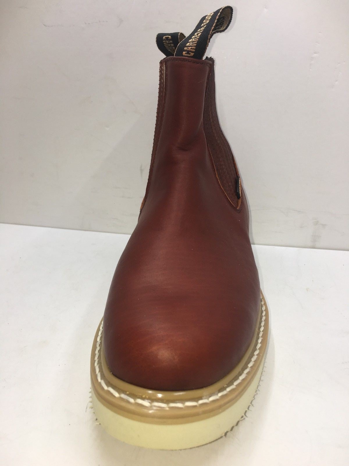 Men's Work Boots/Booties/Botin Pull On Leather Brown-Black oil water ...