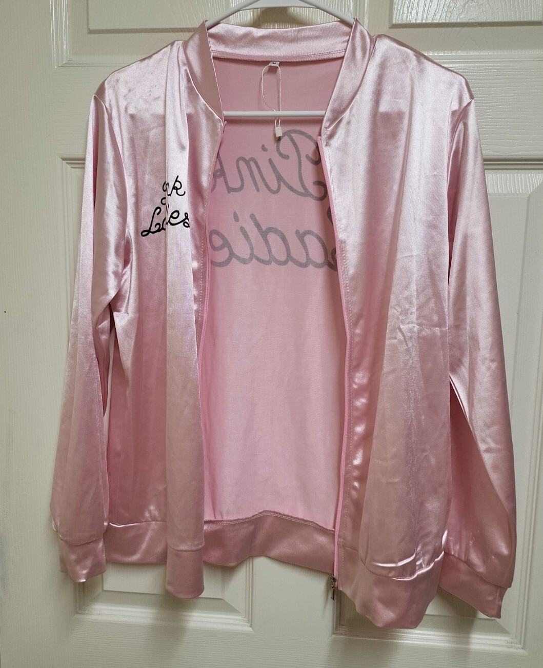 GREASE 1950's PINK LADIES SATIN JACKET COSTUME ADULT … - Gem