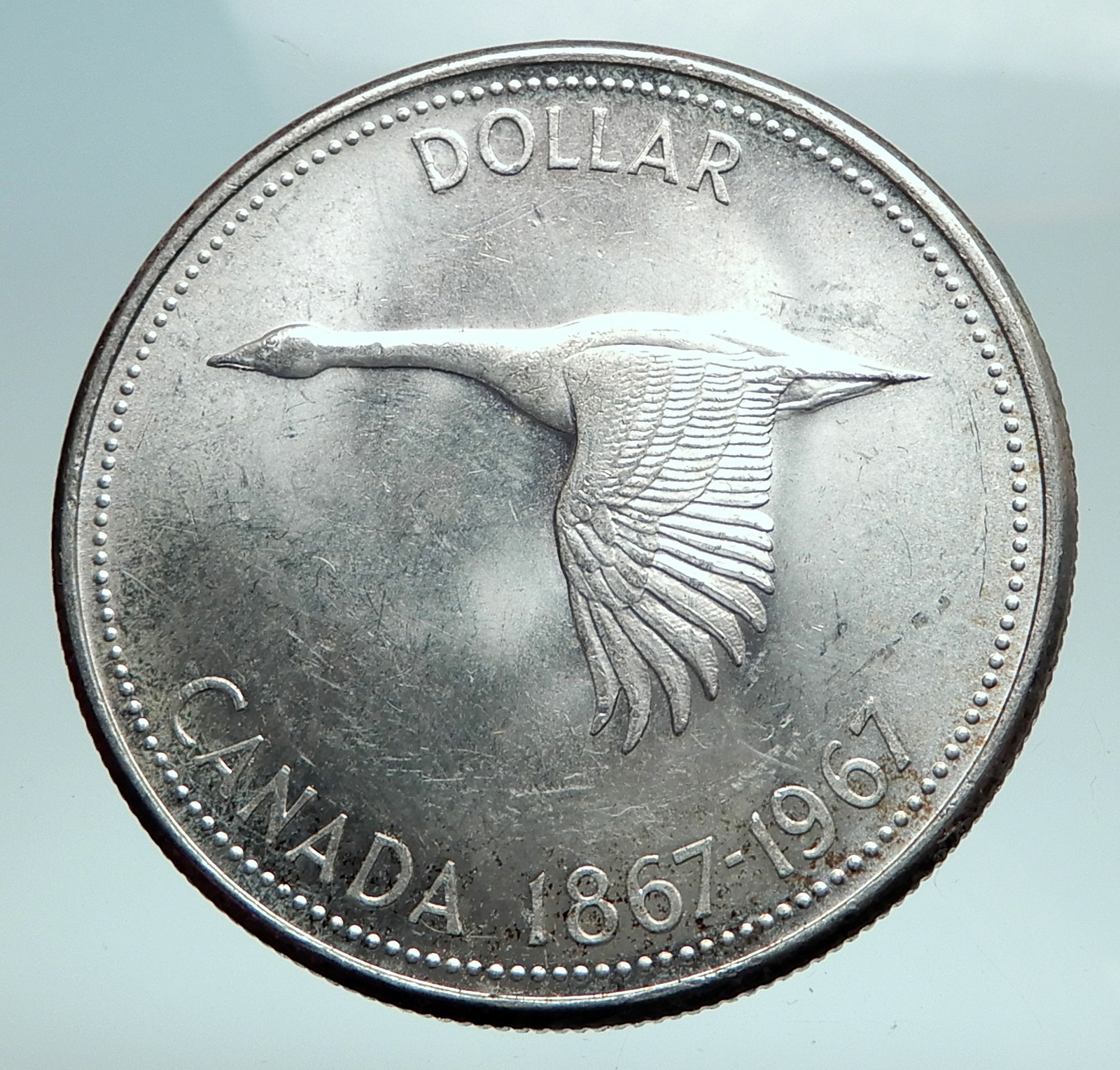 1967 CANADA CANADIAN Confederation Founding with Goose Silver Dollar ...