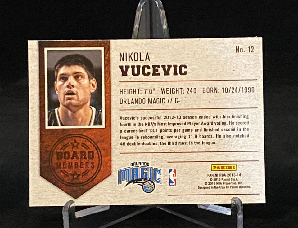 2013-14 Panini Hoops Board Members #12 Nikola Vucevic Orlando Magic | eBay