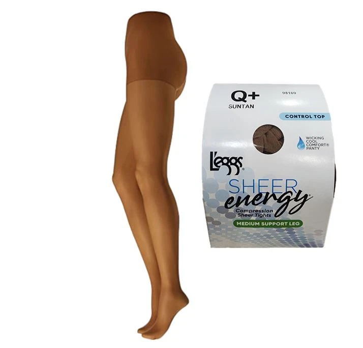 Leggs Sheer Energy Control Top Pantyhose Satin Gloss Medium, 59% OFF