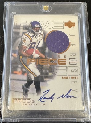 RANDY MOSS 2000 UPPER DECK PROS & PROSPECTS SIGNATURE PIECE JERSEY AUTO ...
