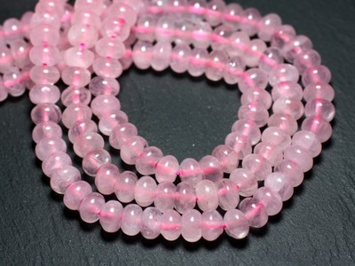 10pc - Perles Pierre - Quartz Rose Rondelles 6x4mm rose clair ...