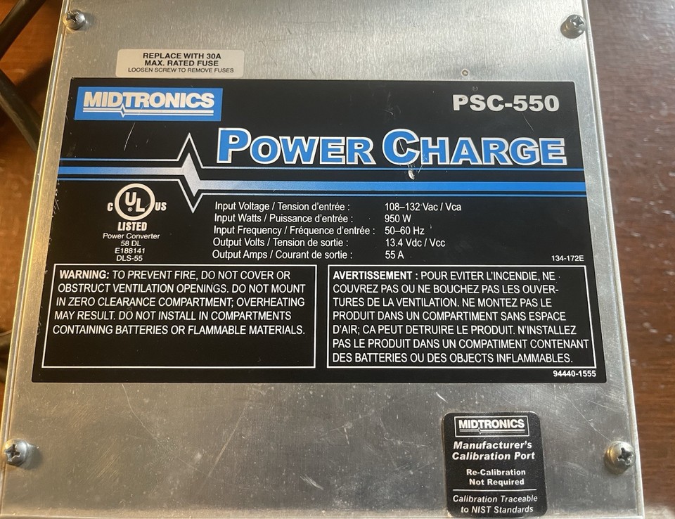 Midtronics PSC-550S KIT Fully Automatic 12V 55A Regulated DC Power ...