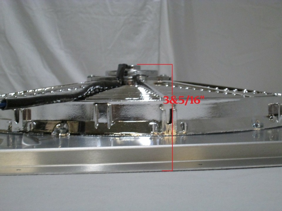 Universal 21" x 16" Radiator Fan Shroud and 16" Chrome Plastic Fan ...