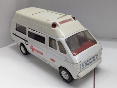 Vintage 1970's Metal Rescue Ambulance Van Tonka Pressed Steel White Old ...