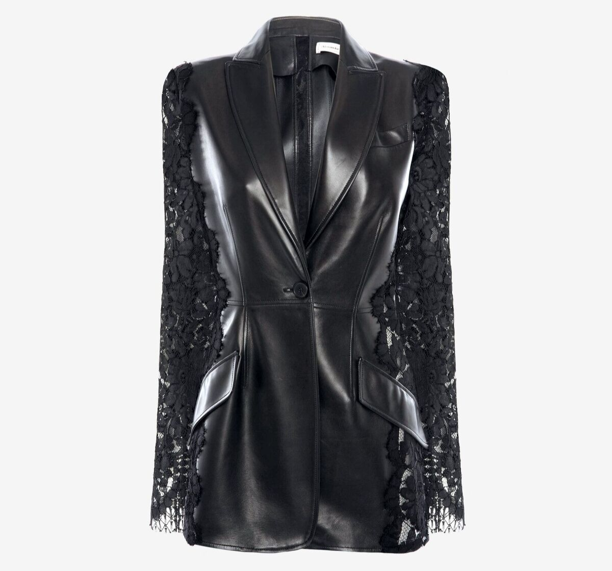 Alexander McQueen Leather & Lace Jacket/Blazer, Black, US6 IT42 | eBay