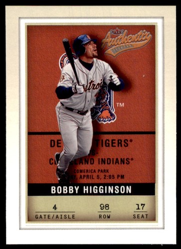 2002 FLEER AUTHENTIX BOBBY HIGGINSON DETROIT TIGERS #98 | eBay