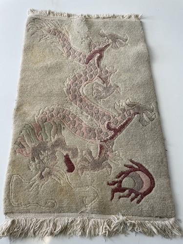 An Antique 2' x 3' Wool Chinese Dragon Rug | eBay