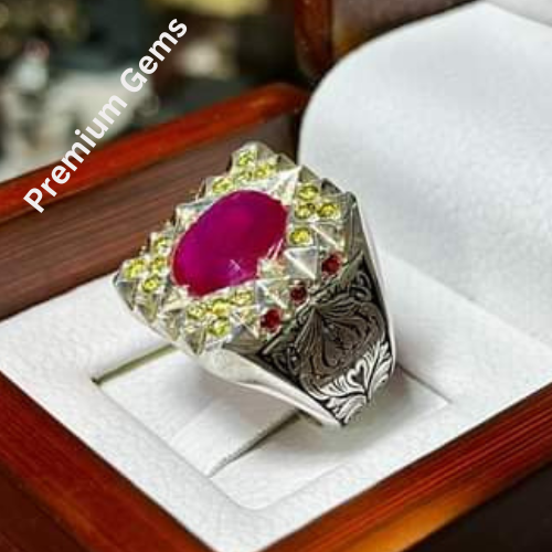 African Ruby, Natural Ruby Silver Ring, Ruby Gemstone Ring Sterling Silver 925 | eBay