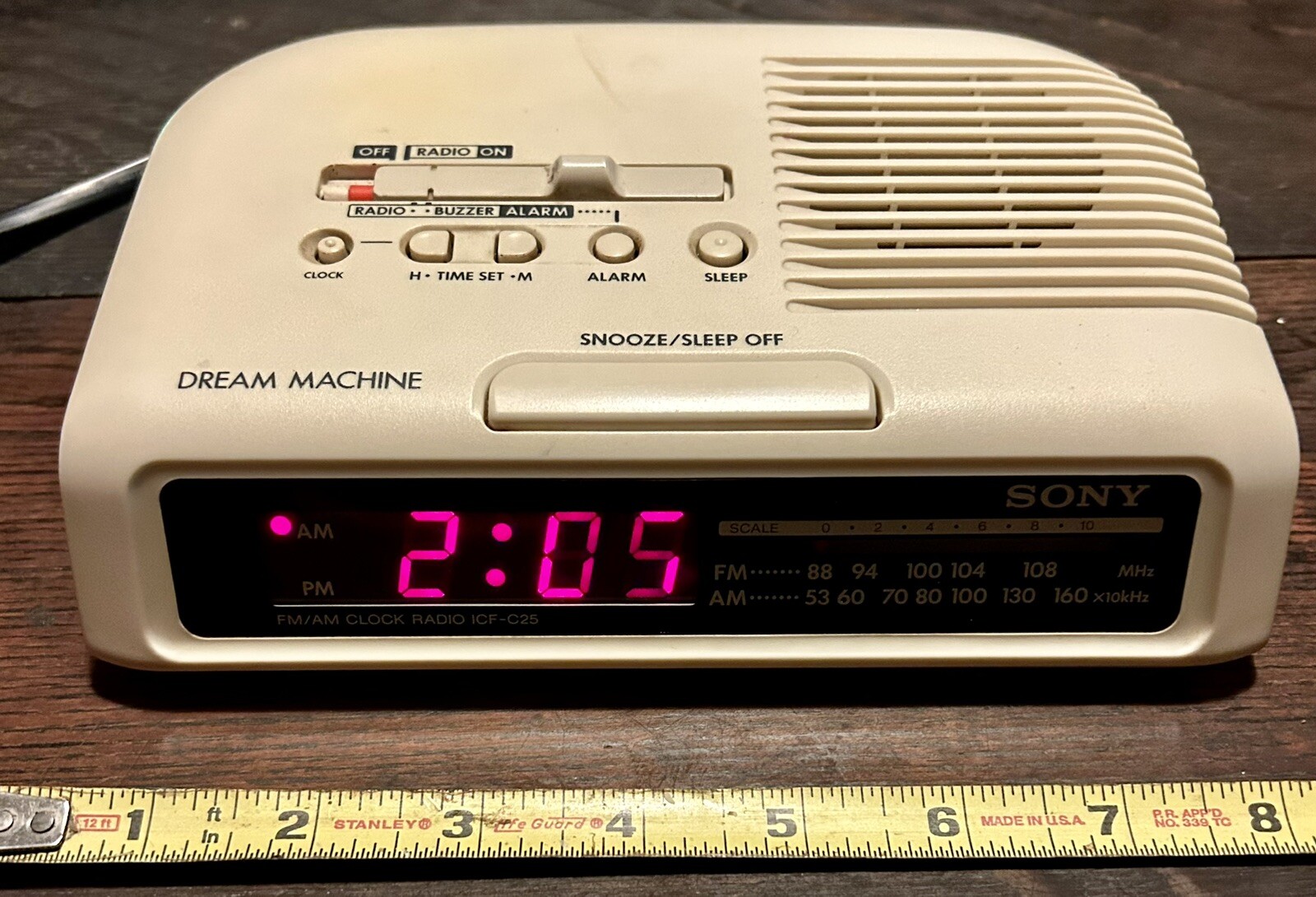 Vintage Sony Dream Machine Clock Radio White Everything Works! Model No ...