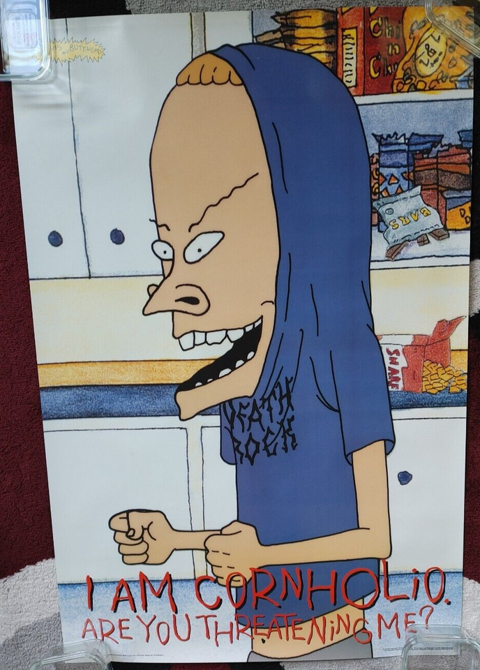 Beavis and Butt-head “I am CORNHOLIO” POSTER Vintage 1995 MTV Butthead ...