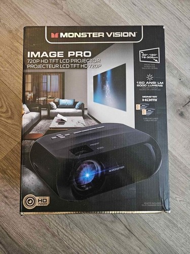 Monster Vision Image Pro 720P HD TFT LCD Projector - 6000 Lumens | eBay