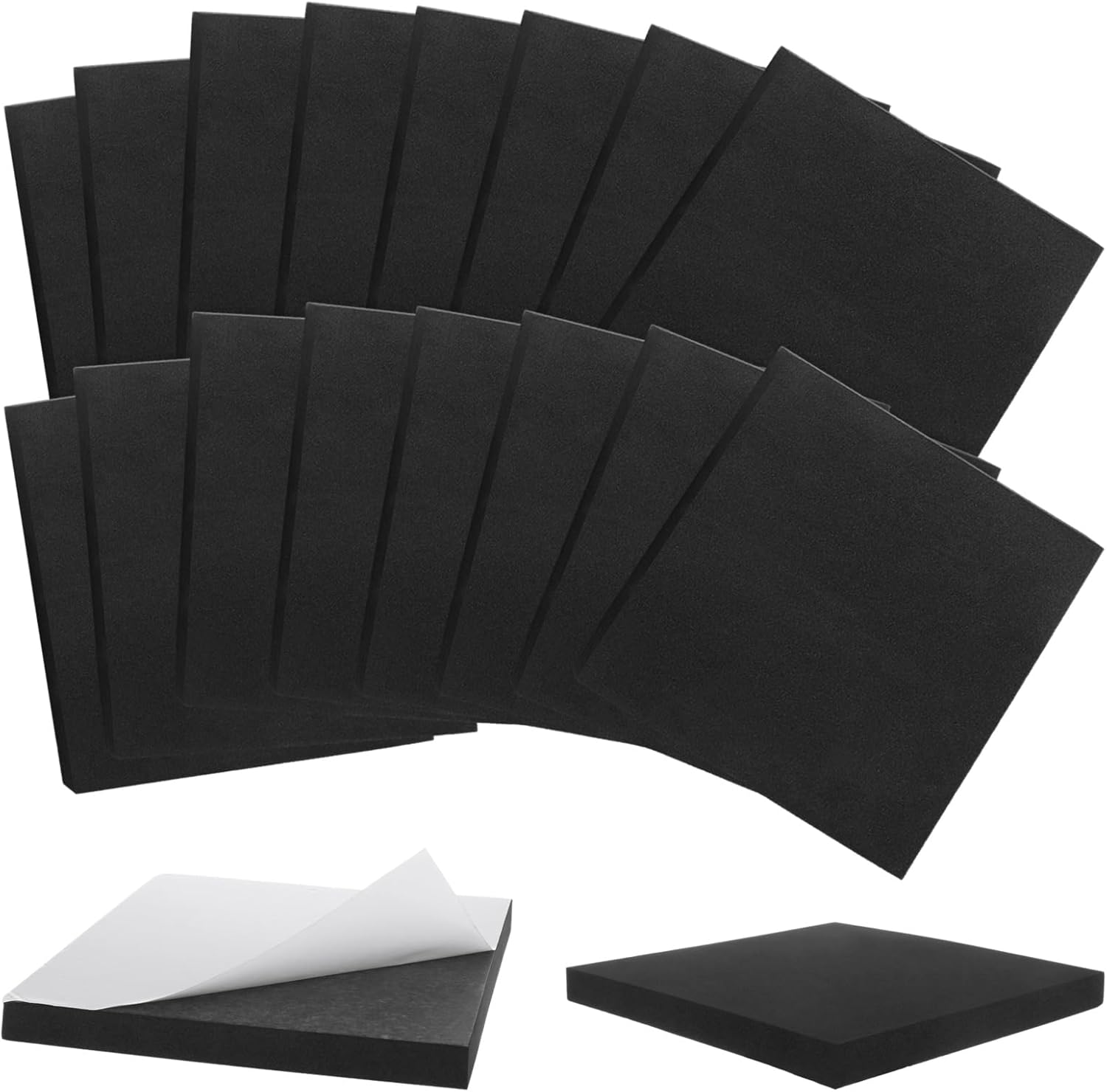 16 Pcs Foam Sheets Self Adhesive, 6" X 6" X 1/2" Thick Adhesive Foam ...