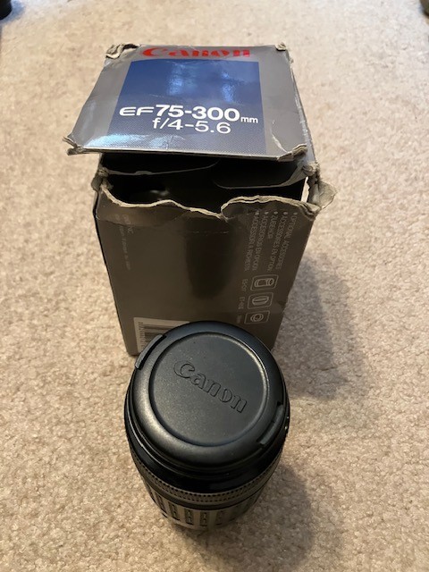 1990 Canon Zoom Lens EF 75-300mm 1:4-5.6 Camera Lens Telephoto With Box ...