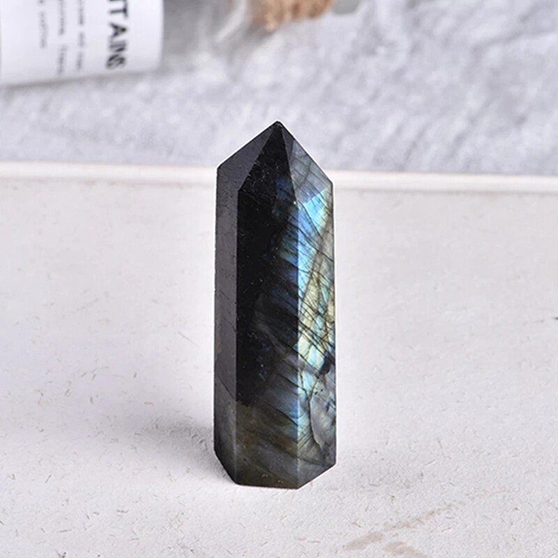 2X(Moonstone Crystal Column Natural Labradorite Quartz Obelisk Crystal ...
