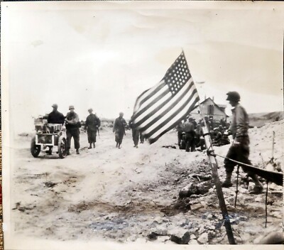 AMERICAN FLAG FLIES ON NORMANDY BEACH 1944 D-DAY ALLIED ATTACK WWII PHOTO RARE | eBay