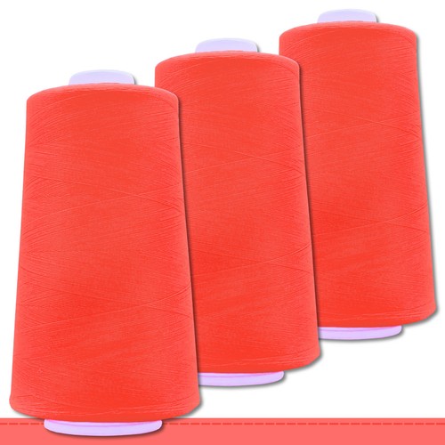 Fil à Coudre Surjet 3x100g 5000 Y (4572 M) Force 50/2 (140) Orange Fluo ...