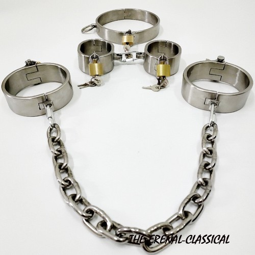 Popular 304Stainless Steel Handcuffs Collar Ankle Cuffs Lock Shackle ...