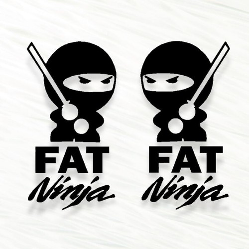 2x Kawasaki FAT Ninja Sticker Decal Vinyl Motorbike Motorcycle | eBay ...
