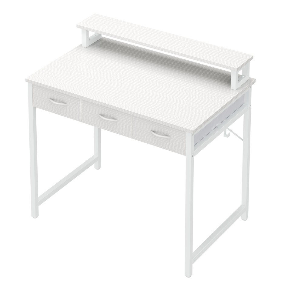 Computer Desk Office Study Vanity Table Space Saving w/ Monitor Stand ...