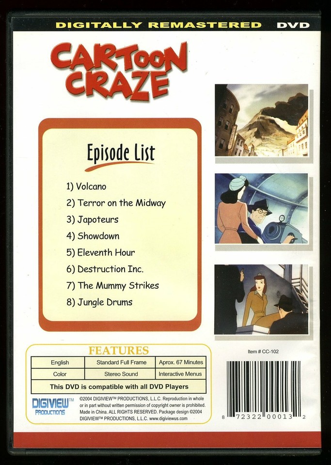 CARTOON CRAZE SUPERMAN DVD 8 Epic Cartoons from 1939 | eBay