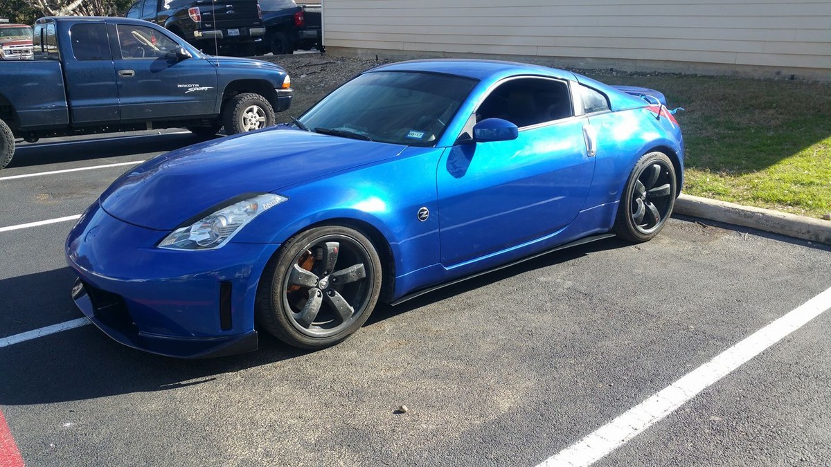 Blue 350z Black Rims