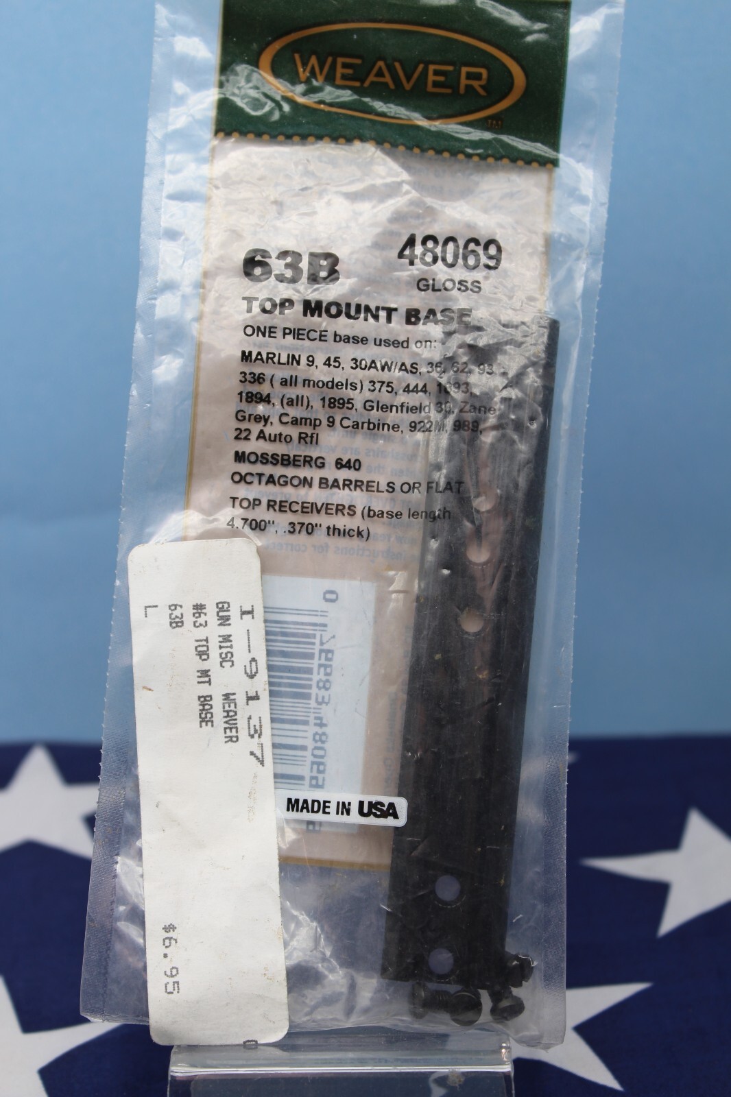 Weaver 63b Top Mount Gun Scope Base 1 PC Marlin Mossberg 48069 for sale ...