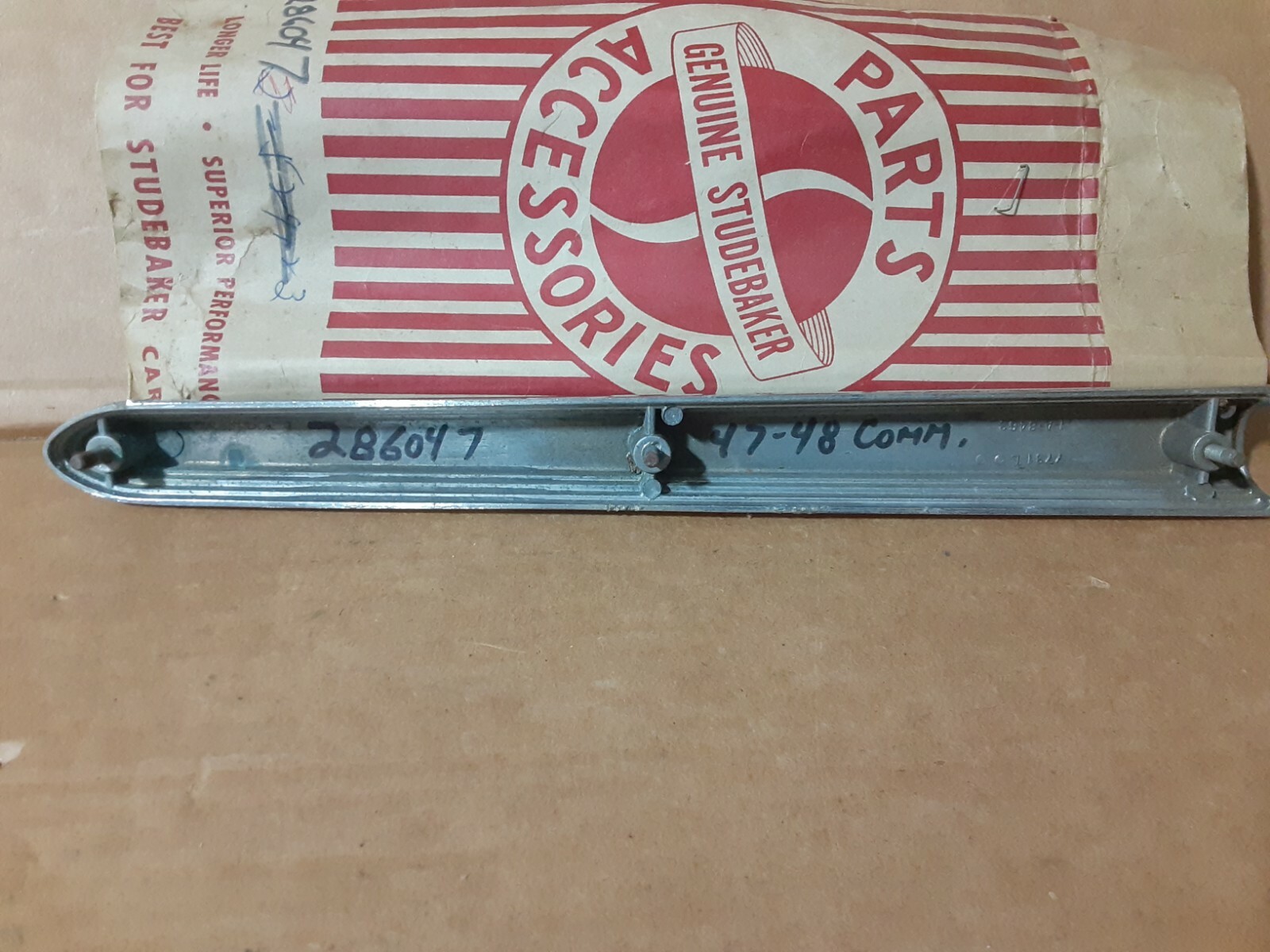 1947 1948 Studebaker Commander Dashboard Moulding Trim Script NOS Part ...