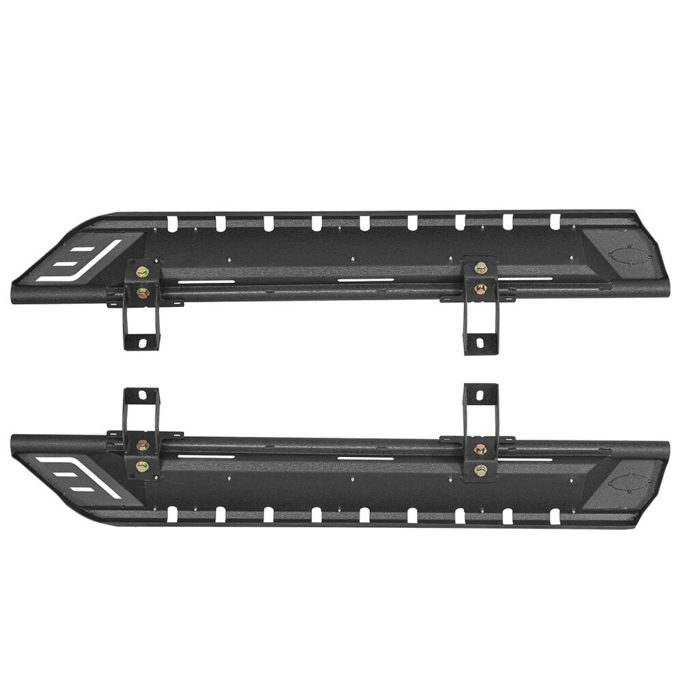Hooke Road Black/Silver Side Steps Running Board 2PCS for Jeep Wrangler ...