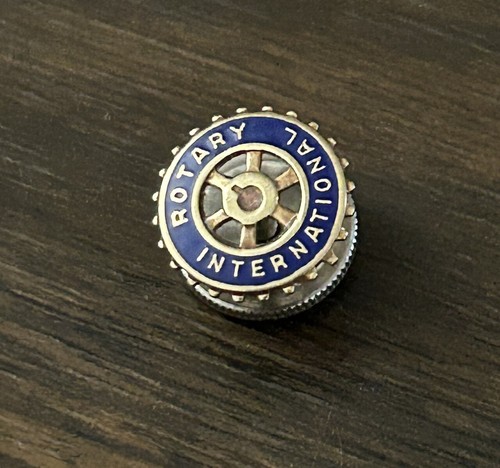 Vintage 10k Solid Gold Enameled Rotary International Lapel Pin Tie ...