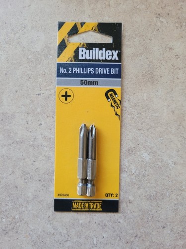 Buildex 50mm No. 2 Phillips Drive Bit 2 Pack | eBay Australia