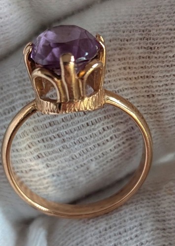 Vintage Soviet Union Amethyst 583 14K Yellow Gold Ring 3.7 Grams | eBay