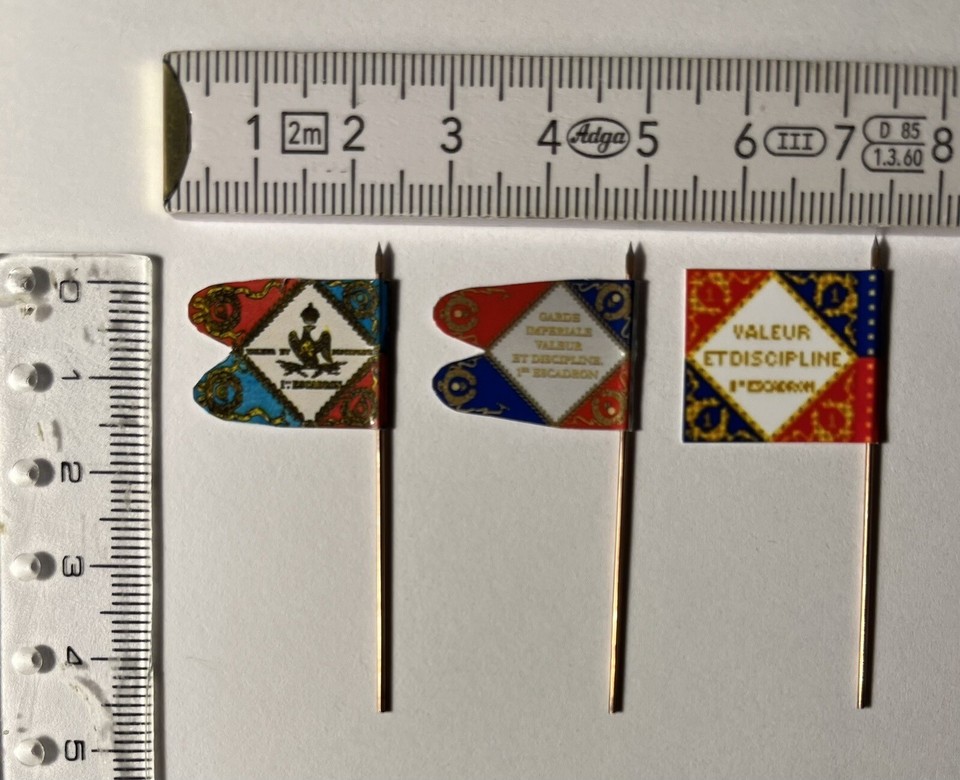 1705)3x 28mm French Napoleonic Guidons Guard Chasseurs Dragoons ...