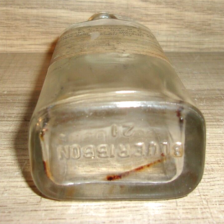 Antique Blue Ribbon Clear Glass 3iv Graduated Pharmacy Medicine Bottle ...