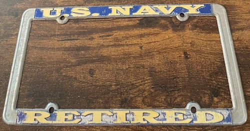 Vintage US Navy Retired License Plate Frame USN | eBay
