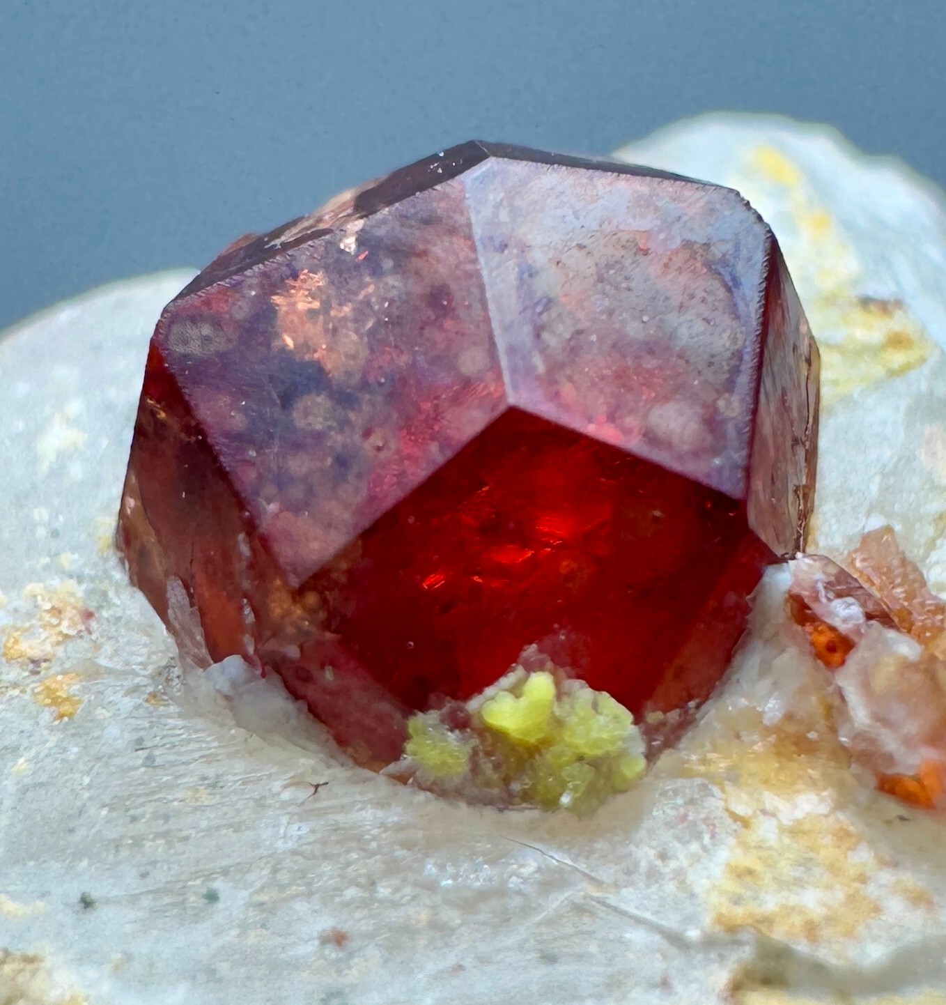 Top Red Spessartine Garnet Crystals On Feldspar Crystal @PAK. 46 Carat ...