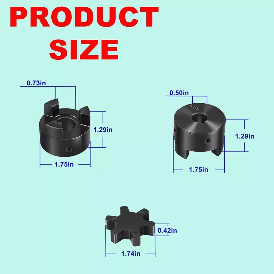 3-Piece L-Jaw Coupling Coupler Set For Log Wood Splitter 1/2"-3/4" L075 ...