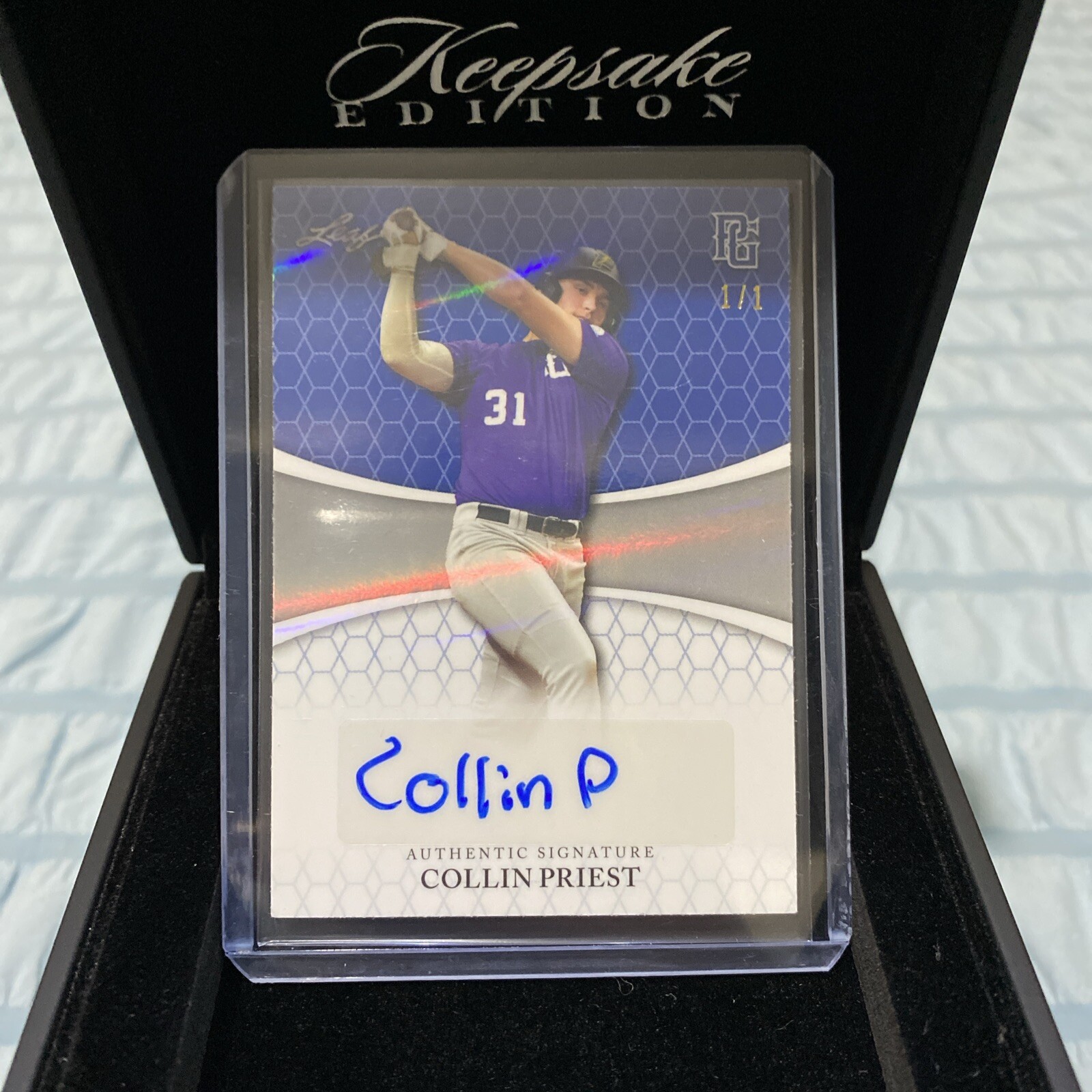 COLLIN PRIEST BLUE AUTOGRAPH LEAF PERFECT GAME NATIONAL 2022 1/1 | eBay