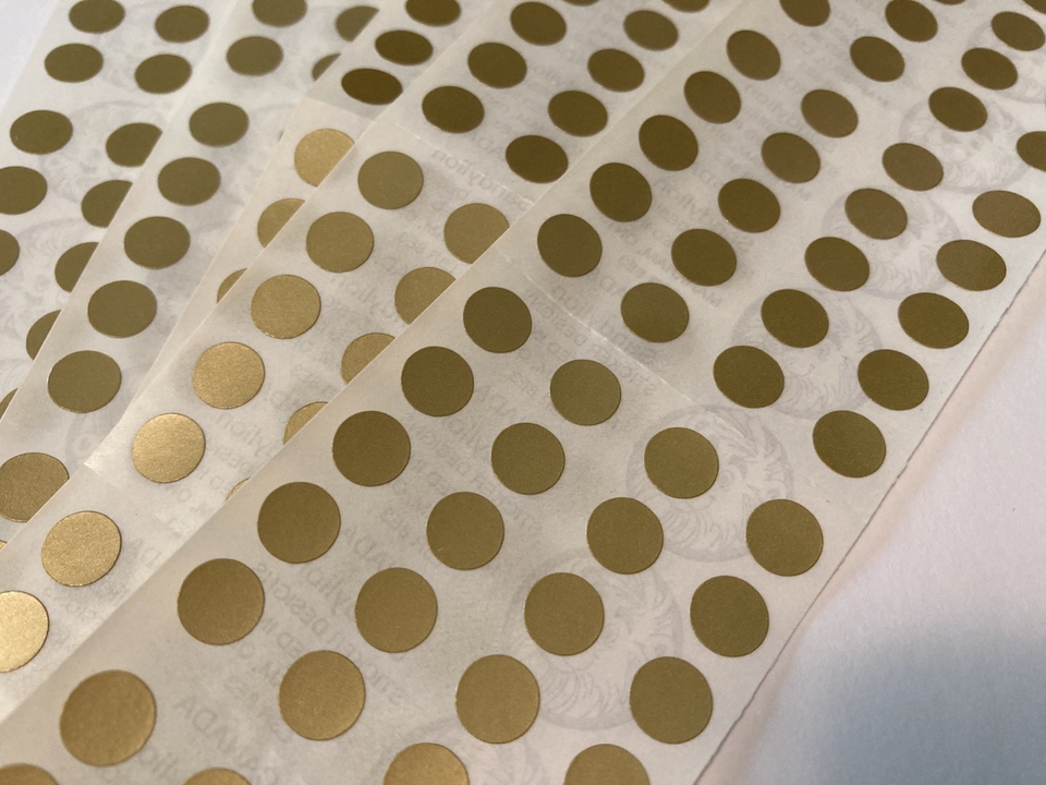 Sandylion Stickers - Micro Mini - Vintage Gold Dots - 5 Strips of 5 ...