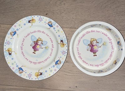 SET (2) ANDERTON POTTERY ENGLAND TWINKLE TWINKLE LITTLE STAR BOWL PLATE ...