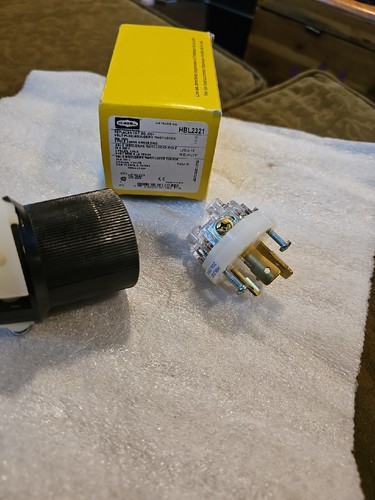 HUBBELL HBL2321 TWIST-LOCK PLUG 20A 250V 3 wires 2 poles and ground | eBay
