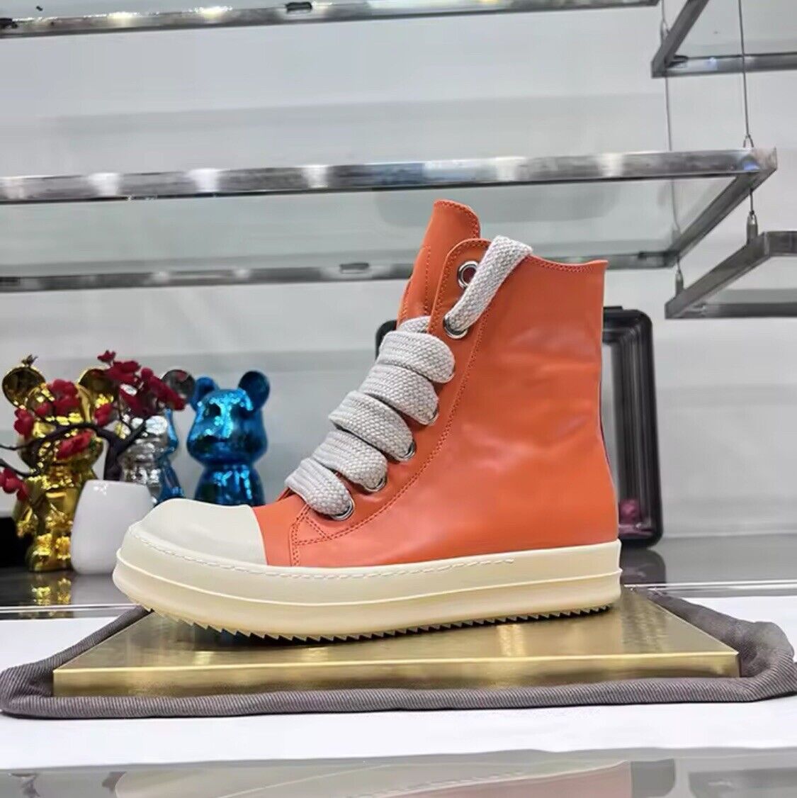 Size 7.5 Rick Owens Porterville High Top Leather Jumbo Laces Size 7.5 Rick Owens Porterville High Top Leather Jumbo Laces