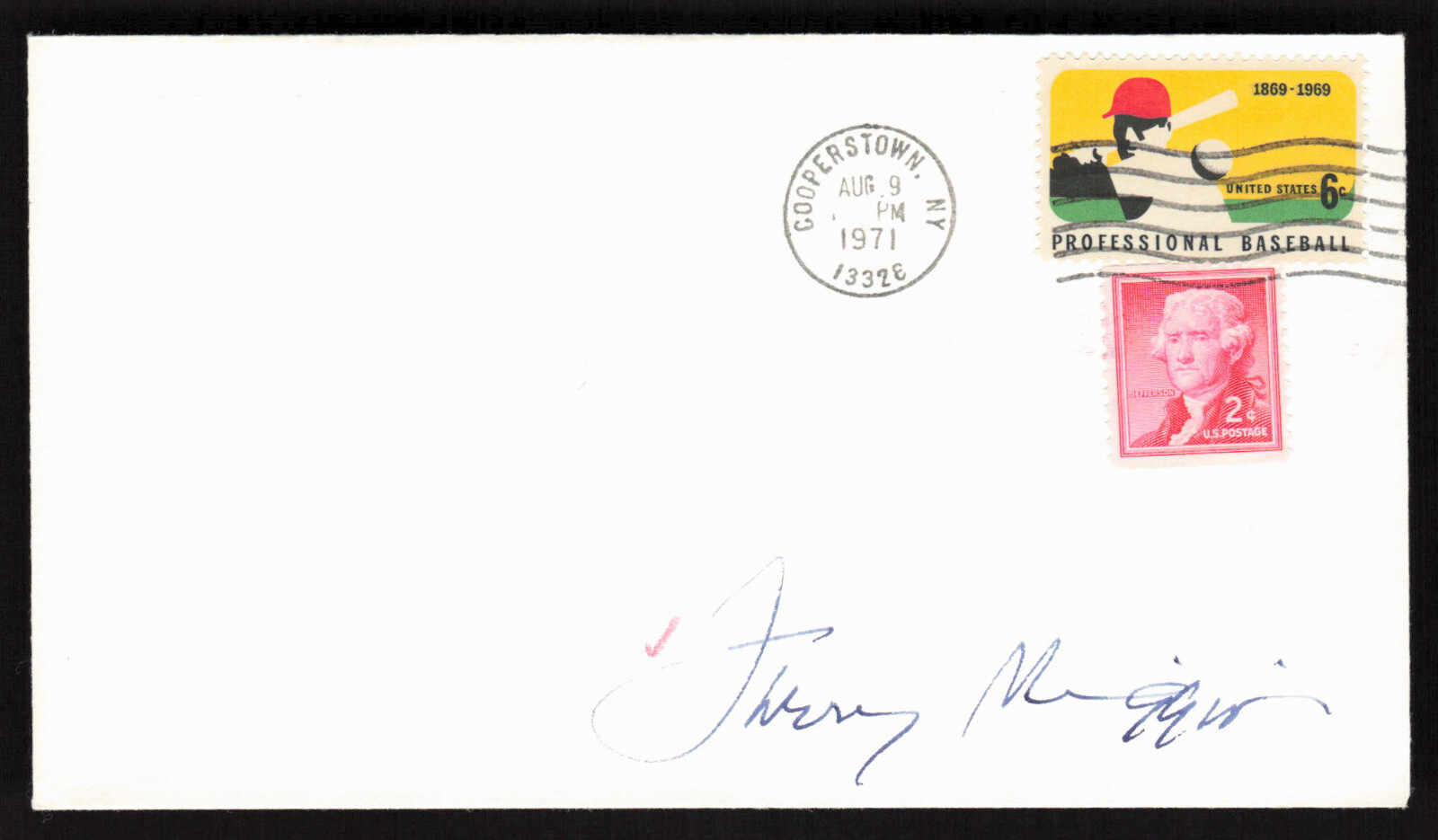 Larry Miggins Signed 1969 Baseball Stamp Envelope St. Louis Cardinals ...