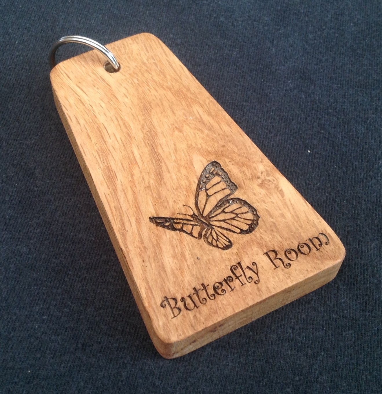 Solid engraved Oak wooden personalised hotel key fobs tags | eBay UK